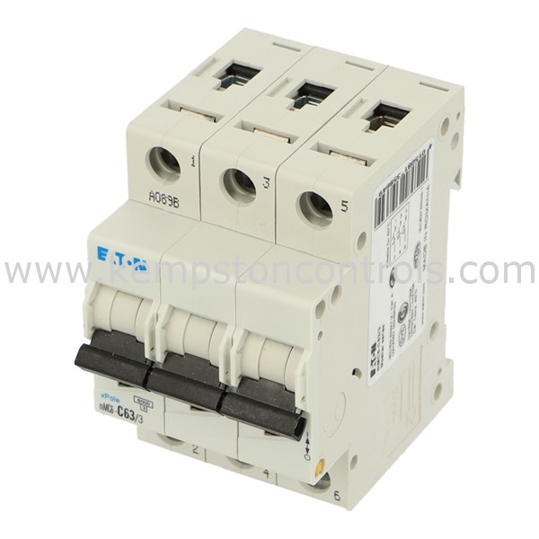 Eaton Moeller MMC6-C63/3 MOELLER MCB 63A C 6KA 3POLE | Kempston Controls