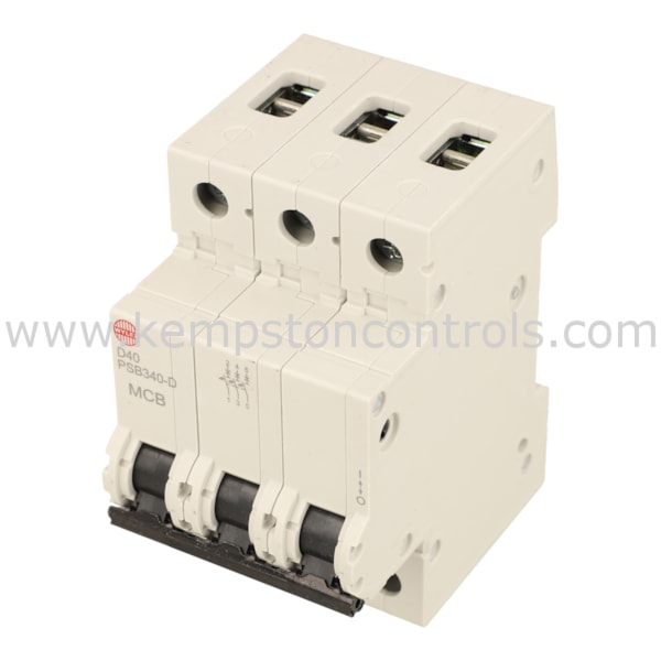 Wylex PSB340-D WYLEX MCB, 40A, 3 POLE, D CURVE, 10KA | Kempston Controls