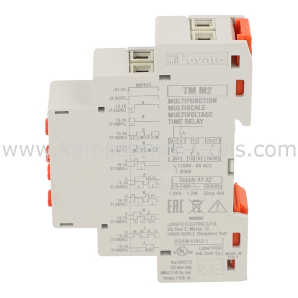 Lovato TMM2 LOVATO MULTIFUNCTION TIMER 2CO 12-240VAC/DC | Kempston Controls
