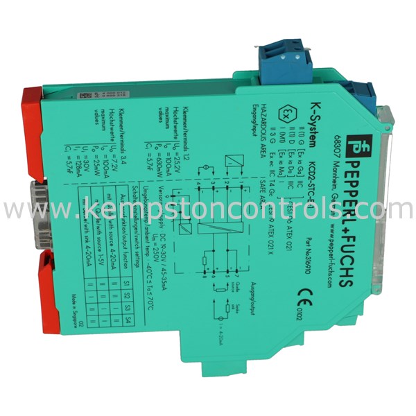 Pepperl + Fuchs KCD2-STC-EX1 P+F SMART TRANSMITTER POWER SUPPLY, 1 CHANNEL ISOLATED BARRIER ...