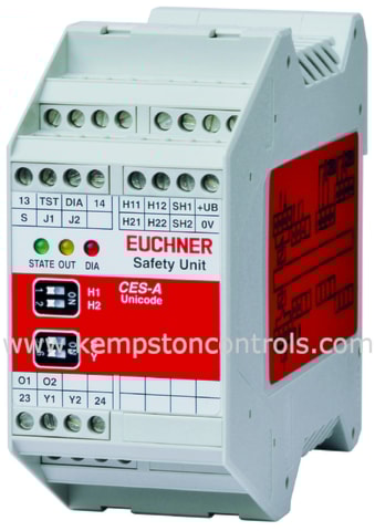 Euchner CES-A-AEA-02B EUCHNER EVALUATION UNIT, 2 READ HEADS, 2 SAFETY RELAY CONTACTS | Kempston ...