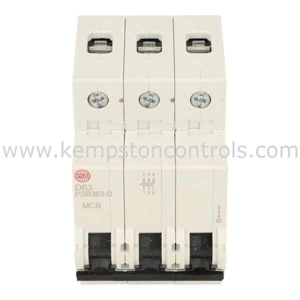 Wylex PSB363-D WYLEX 63A 3 PHASE TYPE D MCB | Kempston Controls