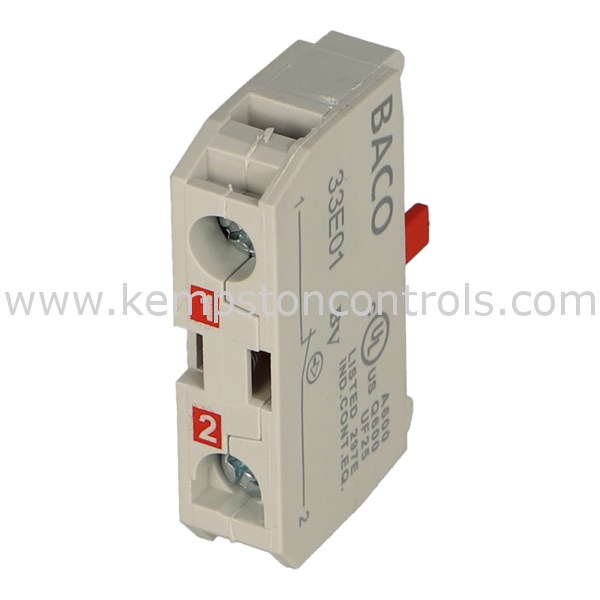 Baco 33E01 BACO CONTACT BLOCK, N/C, SCREW TERMINALS, MAX 600V, MAX 10A ...