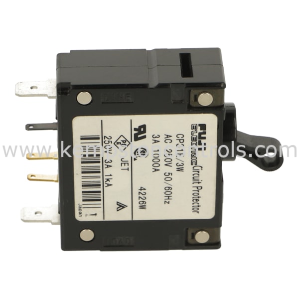 Fuji CP31E/3W FUJI CIRCUIT BREAKER, 3 AMP, 1POLE, 250V AC, W/AUXILIARY SWITCH | Kempston Controls