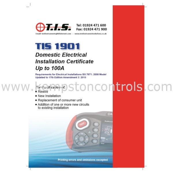 T.I.S. TIS 1901 T.I.S. DOMESTIC ELECTRICAL INSTALLATION BOOK UP TO ...