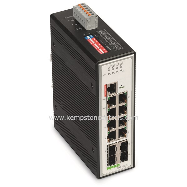 WAGO 852-1305 WAGO INDUSTRIAL MANAGED SWITCH 8-PORT 1000BASE-T 4-SLOT ...