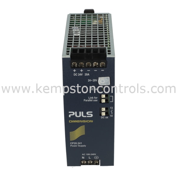 Puls CP20.241 PULS POWER SUPPLY, SINGLE PHASE, 100-240VAC INPUT, 24VDC OUTPUT, 20A, 480W ...