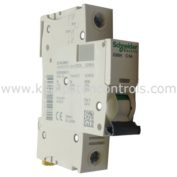 Schneider A9F54106 SCHNEIDER MINIATURE CIRCUIT BREAKER, 1 POLE, 6A ...