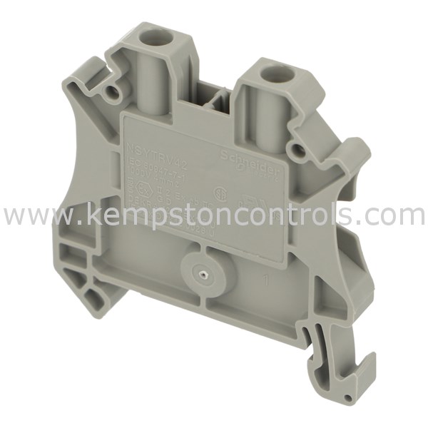 Schneider NSYTRV42 SCHNEIDER TERMINAL BLOCK, DIN RAIL, 2 POS, 26-10AWG ...