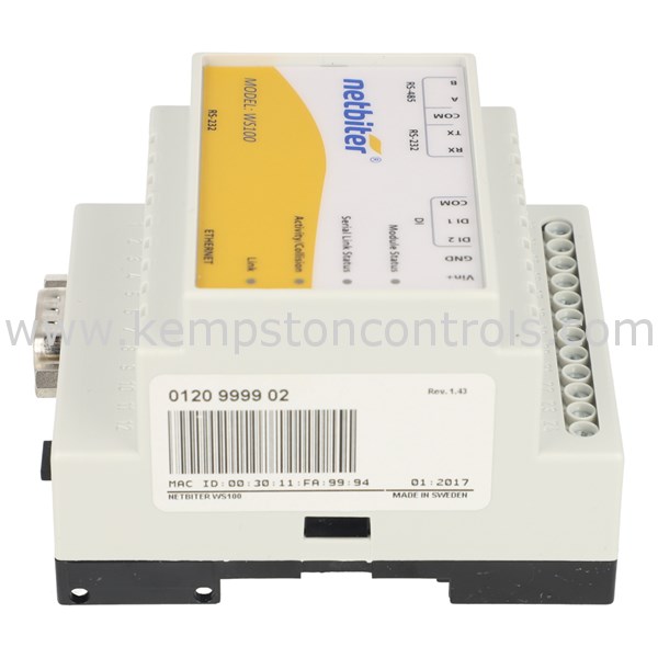 Other WS100 NETBITER DIN RAIL MOUNT GATEWAY WITH WEB SERVER, 1 RS485 ...