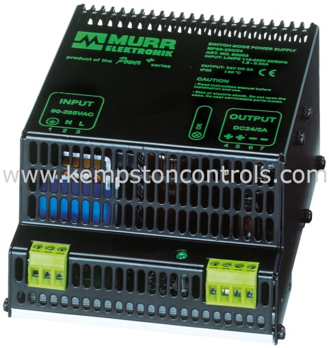 MURR 85053 MURR MPS POWER SUPPLY 1-PHASE, IN: 90-265VAC OUT: 24V/5ADC ...