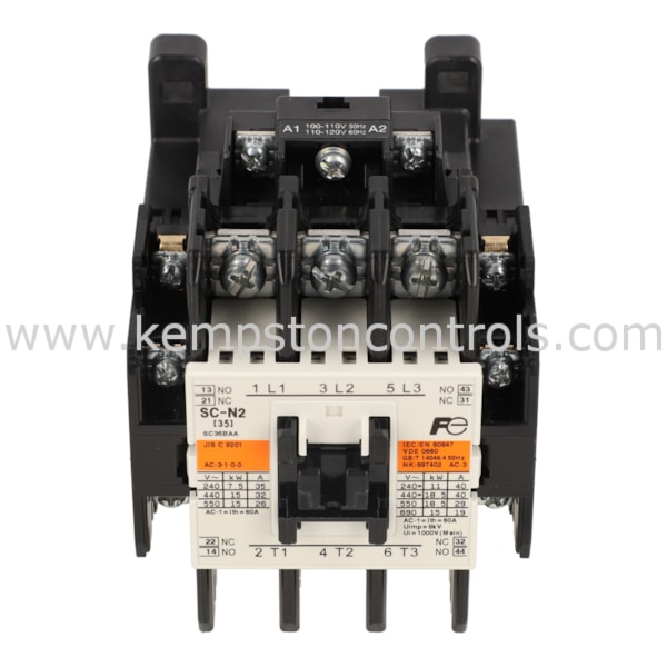Fuji SCN2/1 FUJI CONTACTOR AC100/110V, 2N/O+2N/C AUX (18.5KW AC3 380 ...