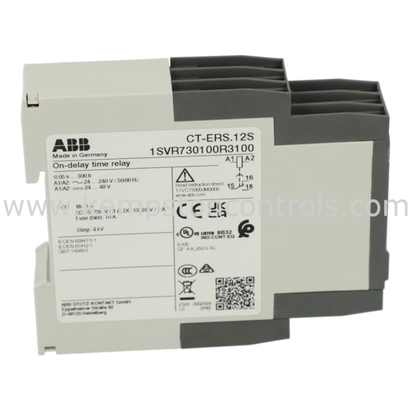 ABB 1SVR730100R3100 ABB TIME RELAY, ON-DELAY, 1 CO, 24-48V DC 24-240V AC | Kempston Controls