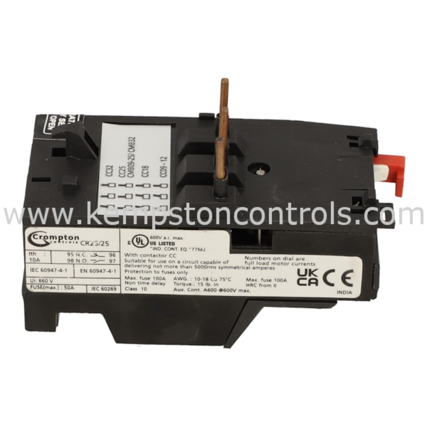 Crompton Controls CR25/25 CROMPTON CONTROLS SERIES 3000 OVERLOAD 18-25A ...