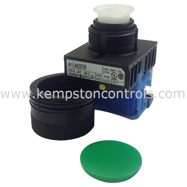 Fuji AM22F0R-11G FUJI PUSHBUTTON FLUSH ROUND HEAD 1NO+1NC GREEN ...