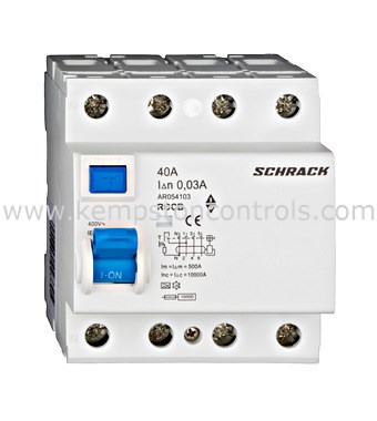 Schrack AR054103 SCHRACK RCCB AMPARO 10KA, 40A, 4-POLE, 30MA, TYPE A ...