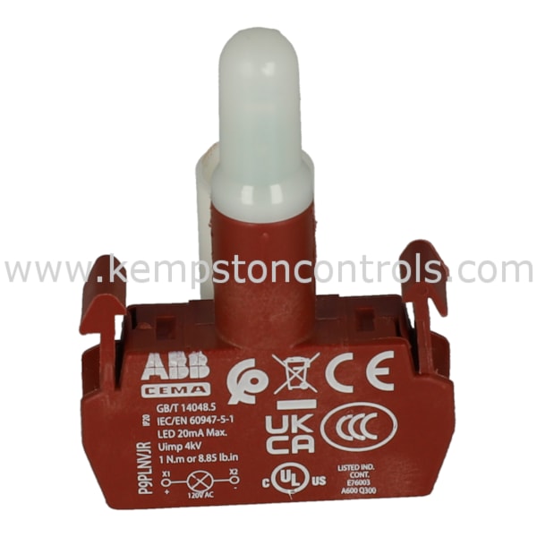 ABB 1SFA197010R1041 ABB LED BLOCK, PERMANENT, RED, FRONT MOUNT, 120V ...