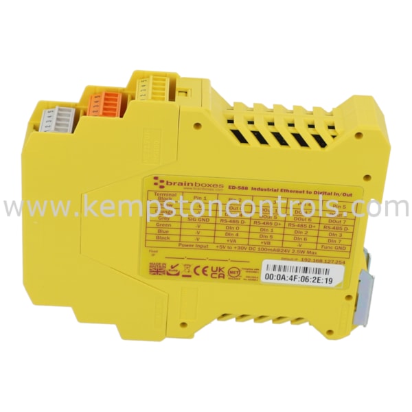 Brainboxes ED-588 BRAINBOXES ETHERNET TO 8 DIGITAL INPUTS + 8 DIGITAL OUTPUTS | Kempston Controls