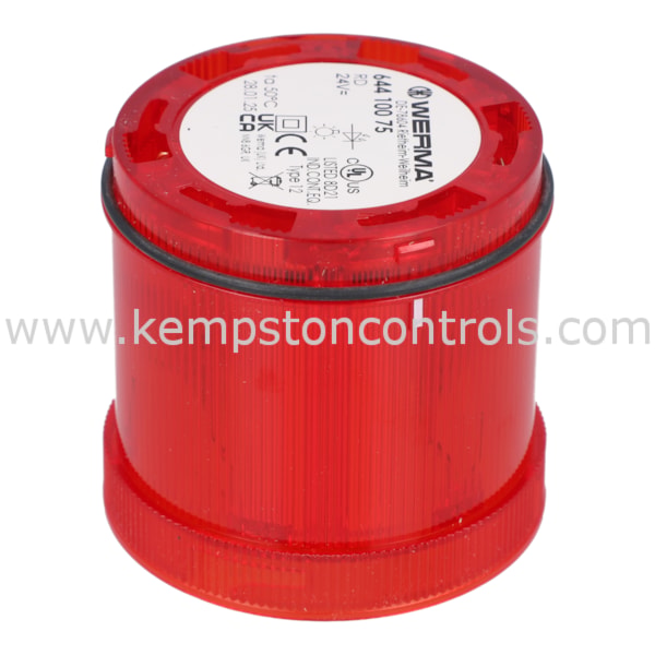 WERMA 644.100.75 WERMA LED PERMANENT LIGHT ELEMENT SA71 24V AC/DC RED ...