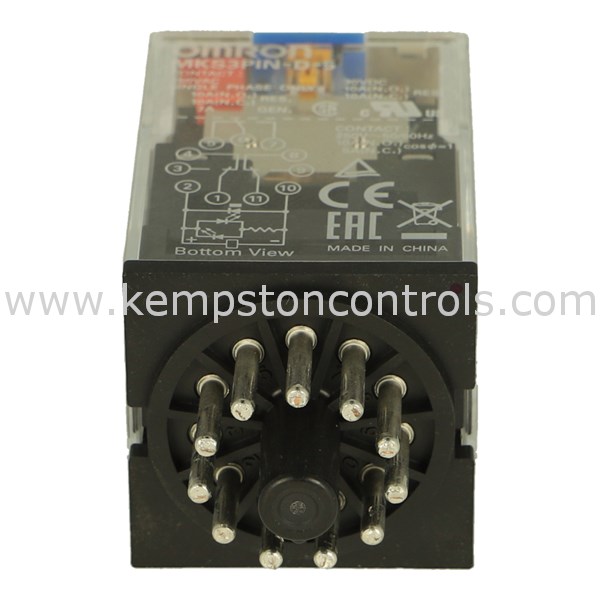 Omron MKS3PIN-D-5 DC24 OMRON 11 PIN 3PDT 10A RELAY 24VDC | Kempston ...