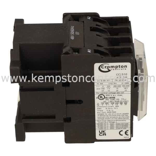 Crompton Controls CC2510 48V CROMPTON CONTROLS 3POLE CONTACTOR AC1: 40A ...