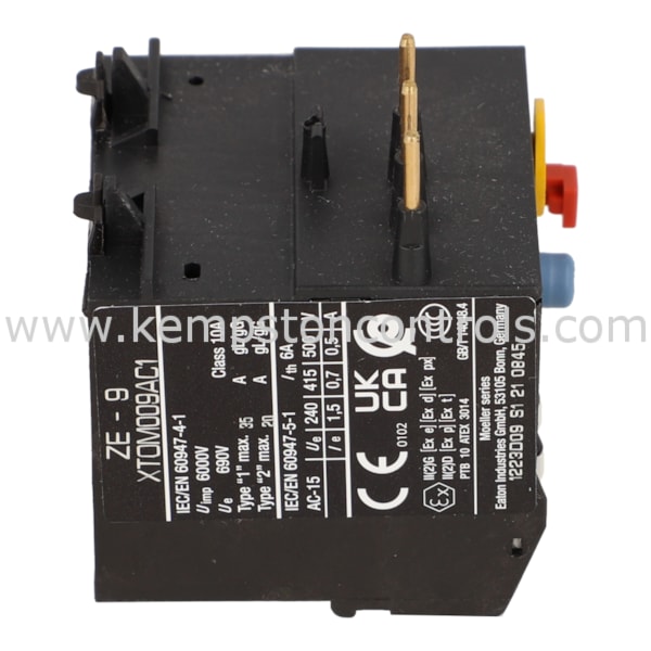 Eaton Moeller ZE-9 MOELLER OVERLOAD RELAY, 6-9A, 1NO+1NC, DIRECT MOUNTING, IP20 | Kempston Controls