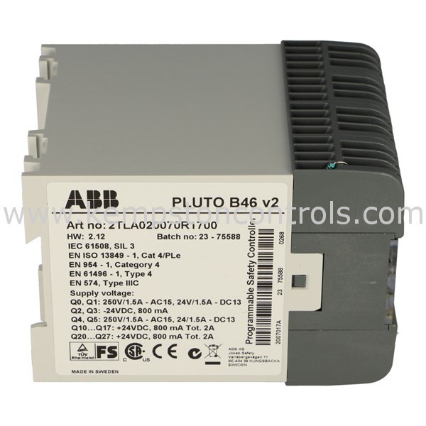 ABB 2TLA020070R1700 ABB PLUTO B46 V2 SAFETY PLC 24+16+4+2 | Kempston Controls