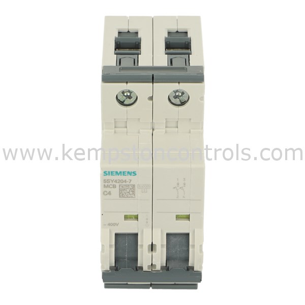 Siemens 5SY4204-7 SIEMENS MINIATURE CIRCUIT BREAKER 400 V 10KA, 2-POLE ...
