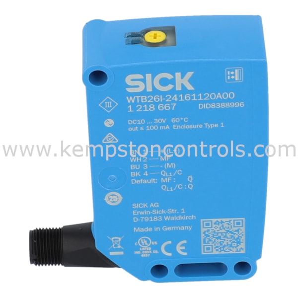 Sick WTB26I-24161120A00 SICK PHOTOELECTRIC SENSOR, DIFFUSE, BGS, 2M ...