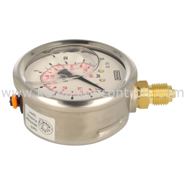 WIKA 213.53.050/063 WIKA BOURDON TUBE PRESSURE GAUGE, 0 TO 10 BAR, G 1/4 B, LOWER MOUNT ...