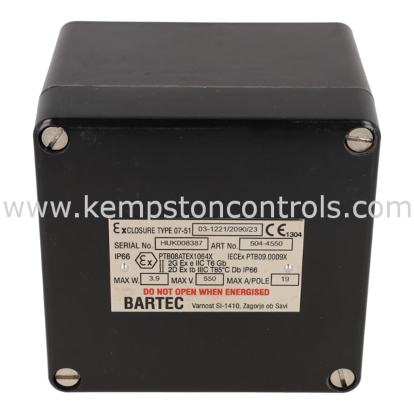 Bartec 235471 BARTEC GB SERIES JUNCTION BOX, IP66, 9 TERMINALS, ATEX, 122 X 120 X 90MM ...