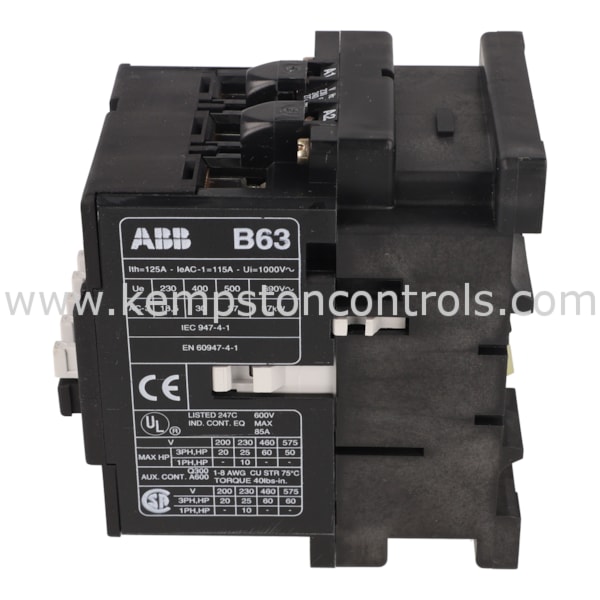 ABB B63.30.00 240V 50HZ ABB CONTACTOR 37KW | Kempston Controls