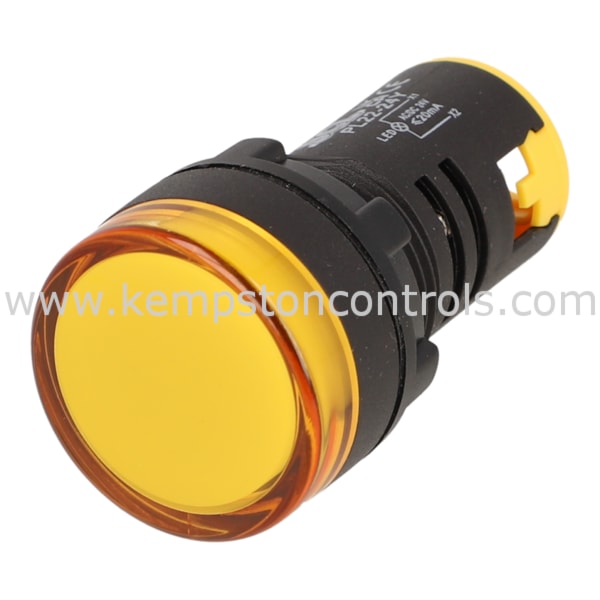 Panel Essentials PL22-24Y 22MM LED INDICATOR 24ACDC YELLOW, IP65, 22 ...