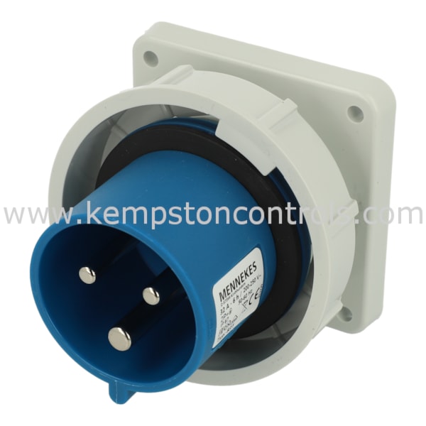 Mennekes 831 MENNEKES BLUE STRAIGHT PANEL INLET IP67 32A 3P 230V 6H ...