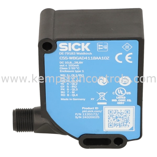 Sick CSS-WBGAD4118AA10Z SICK COLOUR SENSOR, 10.8-28.8VDC,