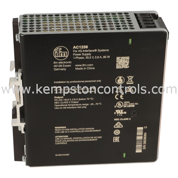 IFM AC1256 IFM AS-INTERFACE POWER SUPPLY, 100-120VAC 200-240VAC INPUT ...