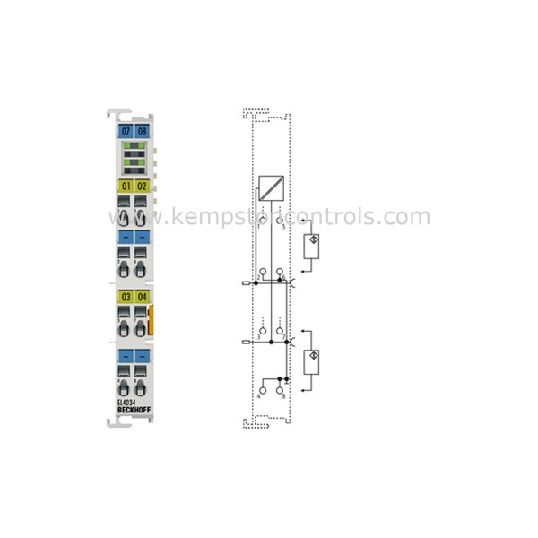 Beckhoff EL4034 4 CHANNEL ANALOG OUTPUT ERMINAL 10V 10V 12 BIT | Kempston Controls