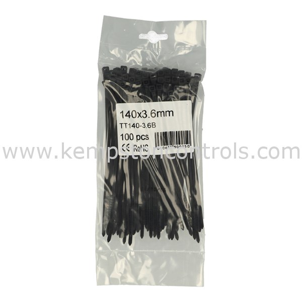 Termination Technology TT140-3.6B TT BLACK NYLON CABLE TIES 140MM X 3 ...