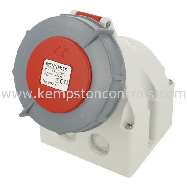Mennekes 9382UK MENNEKES RED WALL SOCKET IP67 32A 5P 400V 6H | Kempston ...