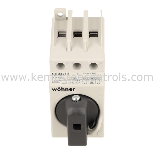 Wohner 33812 WOHNER SWITCH-DISCONNECTOR 3-POLE | Kempston Controls