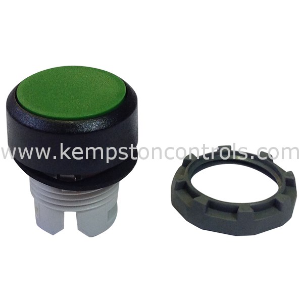 ABB 1SFA611100R1002 ABB MODULAR PUSHBUTTON, MOMENTARY, FLUSH, GREEN, NON-ILLUMINATED, BLACK ...