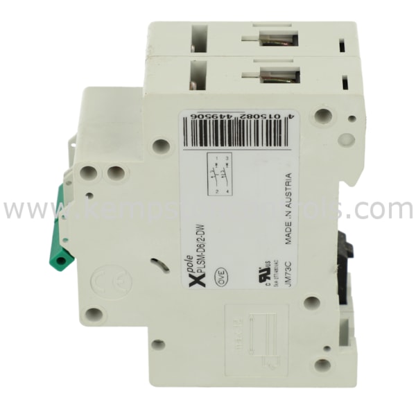 Eaton Moeller PLSM-D6/2-DW MOELLER MCB, 6A, DOUBLE POLE, D CURVE ...