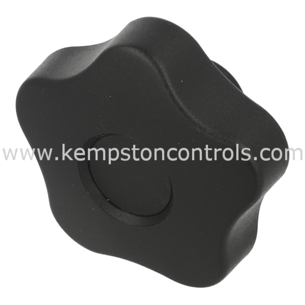 Elesa VCT.63 B-M12-C9 ELESA LOBE KNOB, BLACK, TECHNOPOLYMER, BRASS BOSS, THREADED HOLE, WITH CAP ...