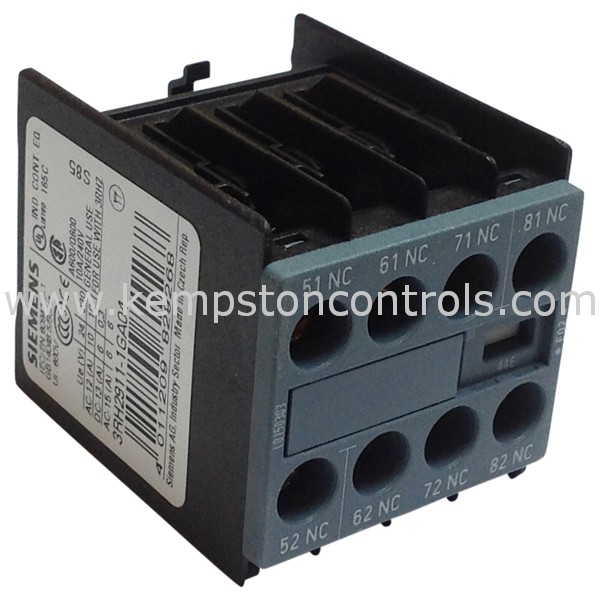 Siemens 3RH2911-1GA04 AUXILIARY SWITCH ON THE FRONT, 4NC, FOR CONTACTOR RELAYS, SIZE S00, SCREW ...