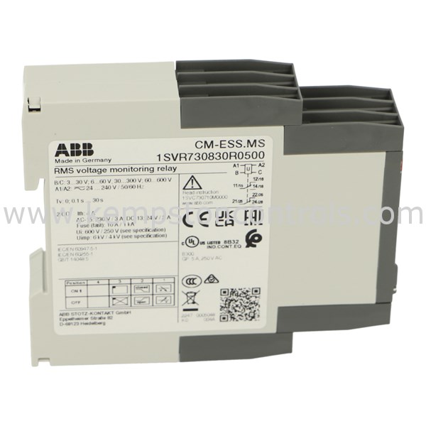 ABB 1SVR730830R0500 ABB VOLTAGE MONITORING RELAY, SINGLE PHASE, 24-240V AC/DC, 2 CO SPDT ...