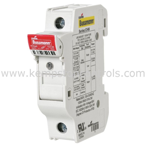 Bussmann CHM1DIU BUSSMANN BUSSMANN FUSE HOLDER 10X38 1P WITH INDICATOR ...