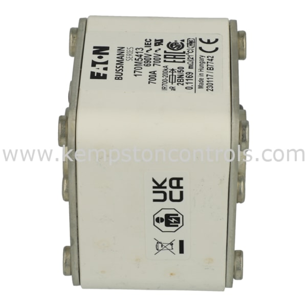 Bussmann 170M5413 BUSSMANN HIGH SPEED SQUARE BODY FUSE, 700A, 690VAC 2B ...