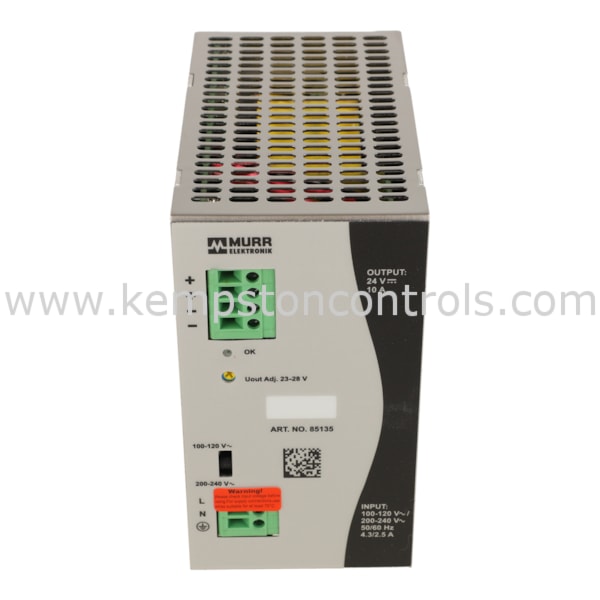 MURR 85135 MURR ECO-RAIL-2 POWER SUPPLY 1-PHASE, IN: 90 ... 132 VAC ...
