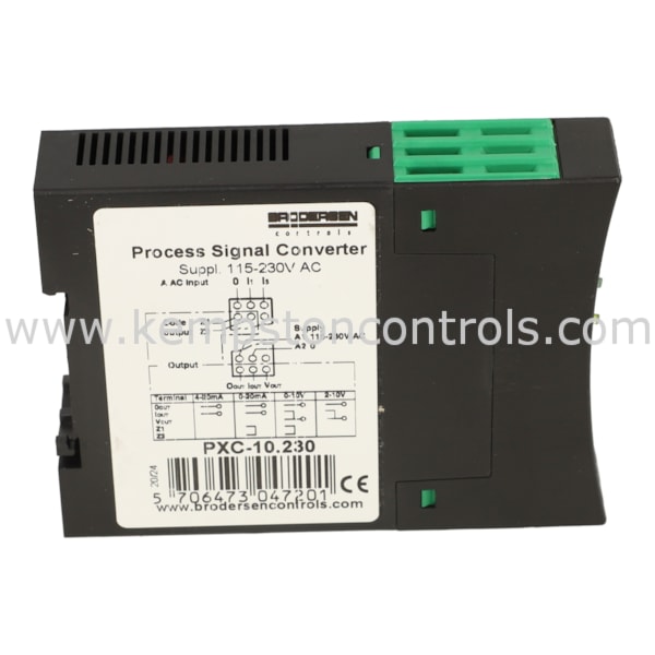 Brodersen PXC-10.230 BRODERSEN CONTROLS, AC SIGNAL CONVERTER PXC-10, 115 TO 230V AC, 45-65 HZ ...