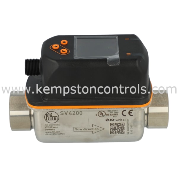 IFM SV4200 IFM VORTEX FLOW METER, WITH DISPLAY, 12BAR RATING, 18-30VDC ...
